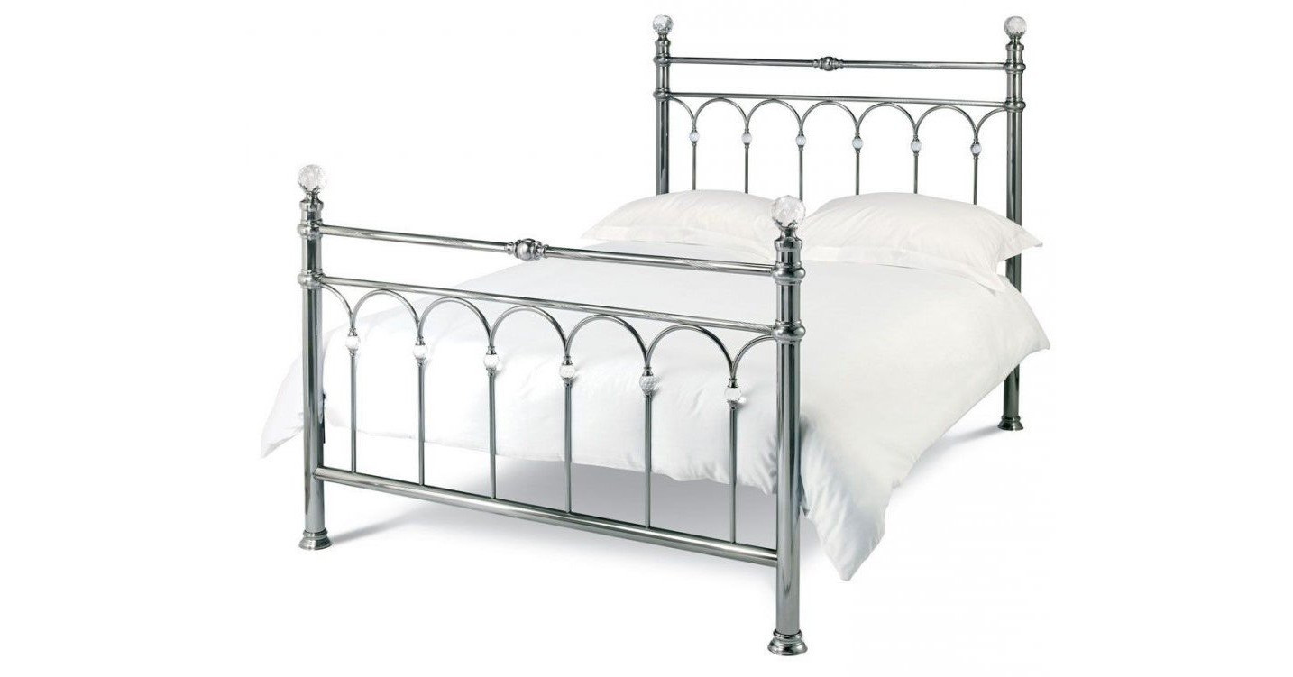 Bentley Designs Krystal Antique Nickel Bedstead | Bed Frames